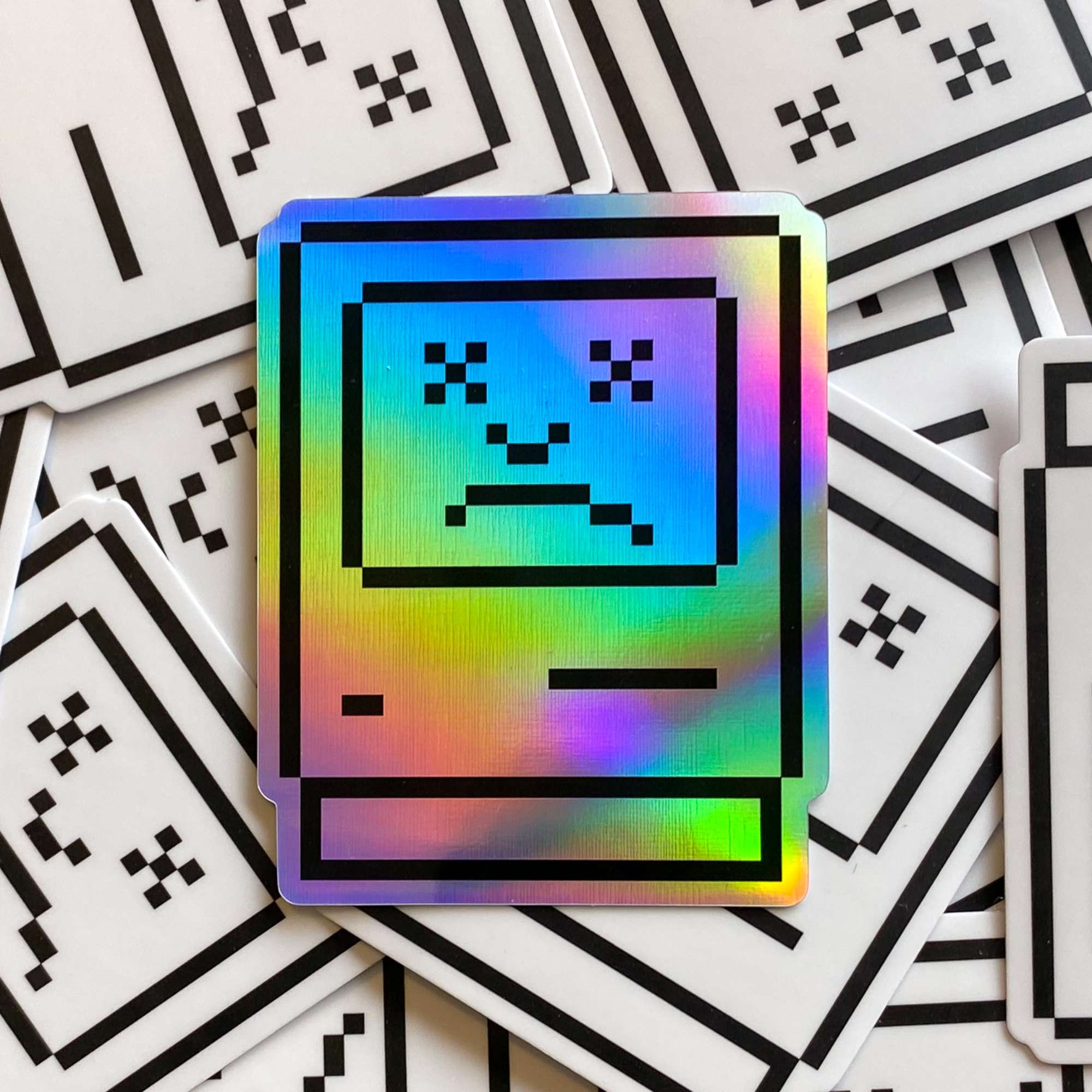 Happy Mac / Sad Mac Sticker Set – Glitchbits